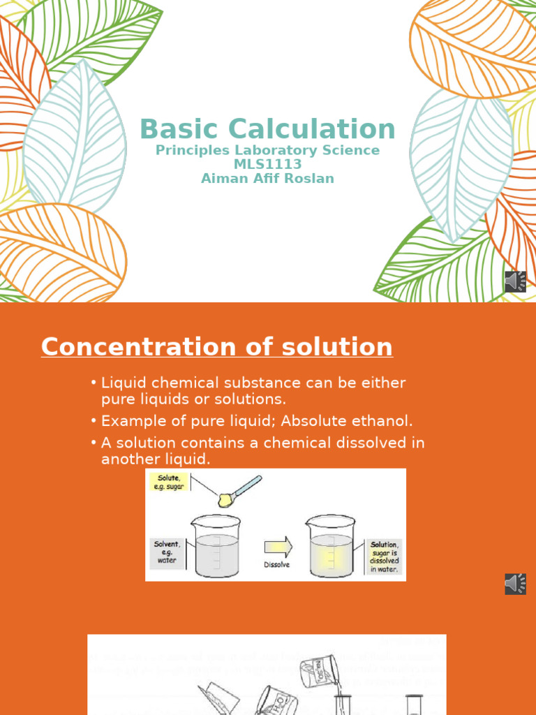 Understanding Solution Concentration Calculations | PDF | Mass Concentration (Chemistry) | Mole ...
