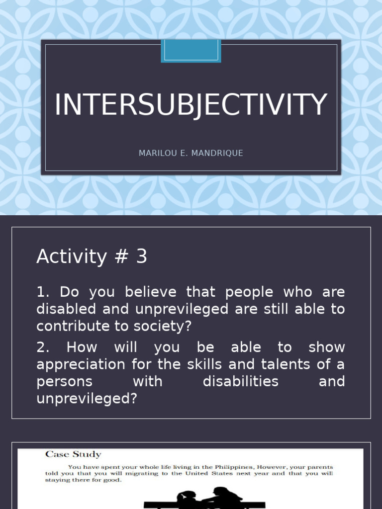 Module 3 Intersubjectivity | PDF | Psychology | Liberal Arts Education