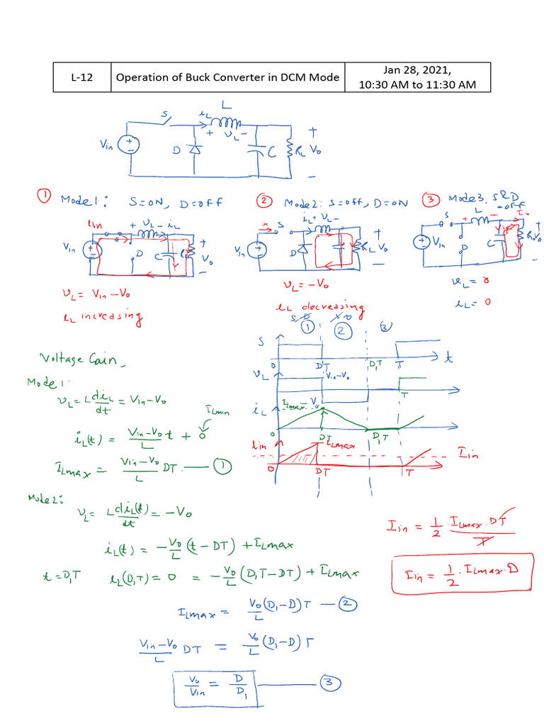 L12 Design of Buck Converter in DCM Mode | PDF