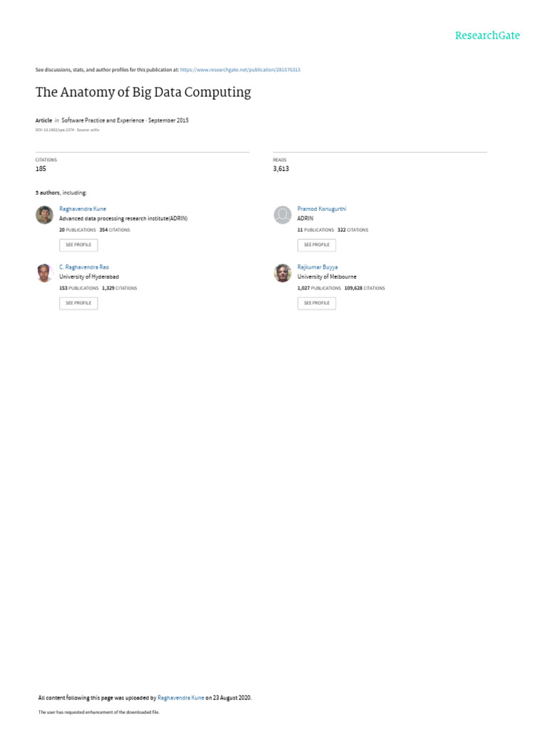 The Anatomy of Big Data Computing | PDF | Big Data | Databases