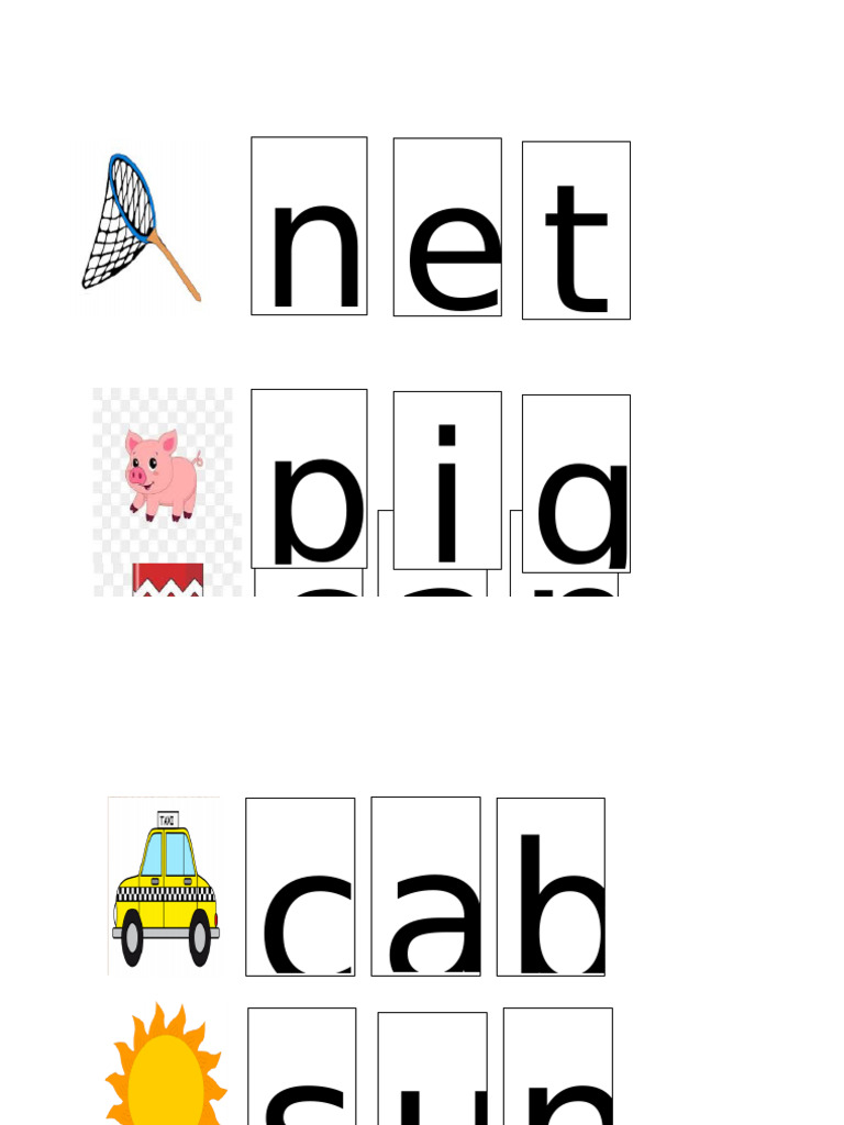 CVC Words For Flipbook | PDF