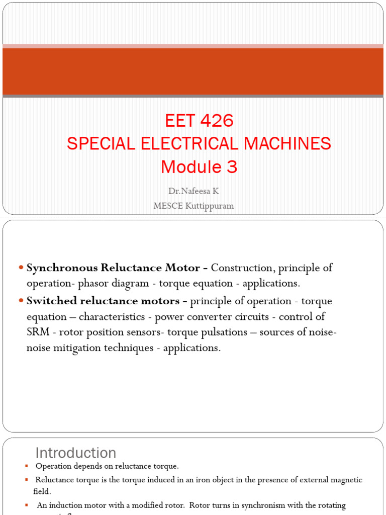 EET 426- Module 3-Part 1 | PDF | Electric Motor | Electrical Engineering