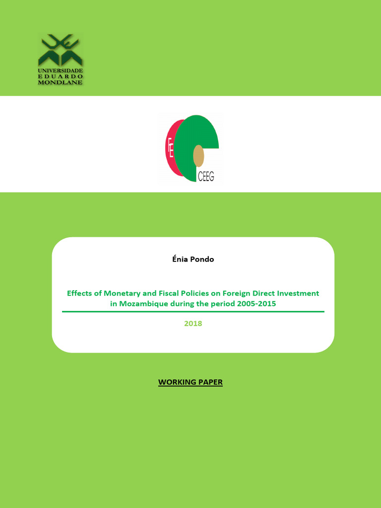 CP003 ENIA PONDO Effects of Monetary and Fiscal Policies On Foreign Direct Investment | PDF ...