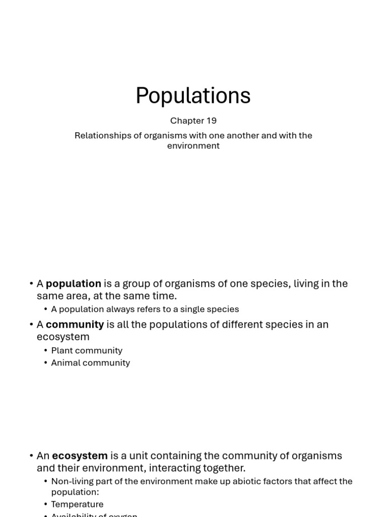 Chapter 19 Populations | PDF | Ecosystem | Agriculture