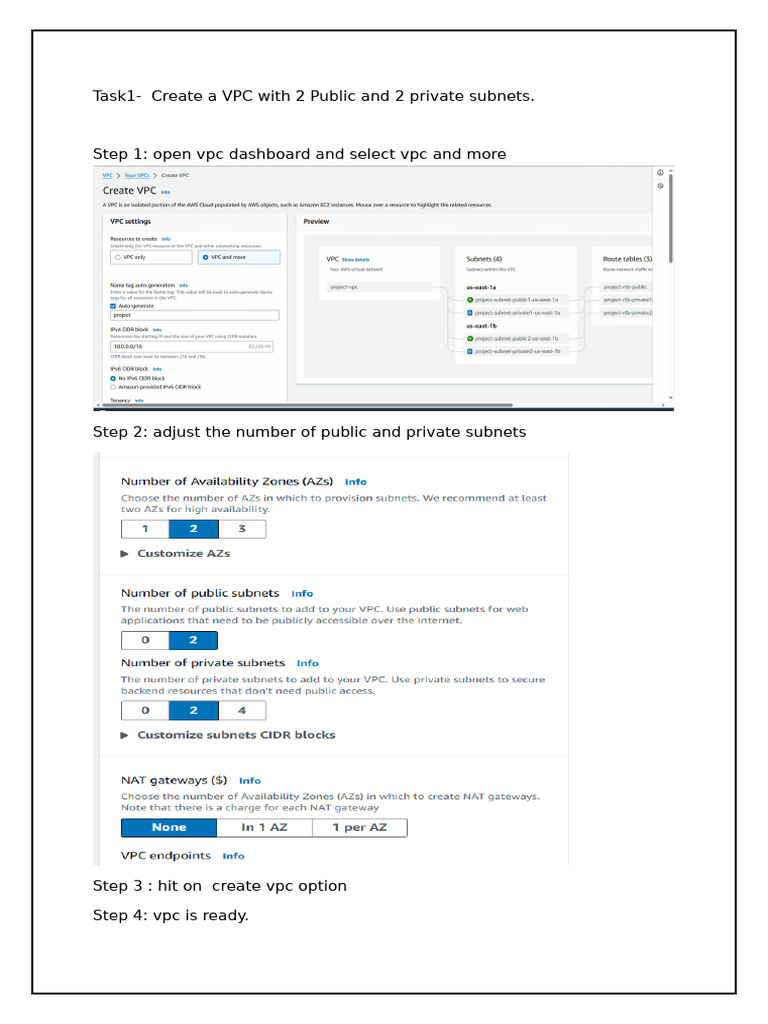 Create VPC with Public/Private Subnets | PDF