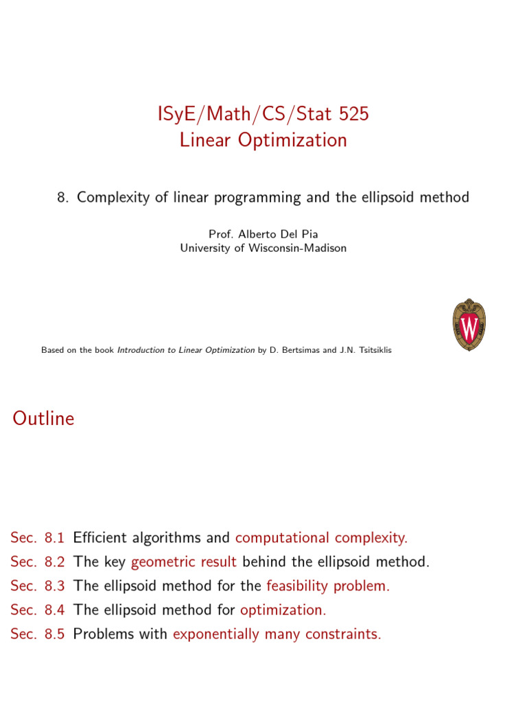 Complexity of Linear Programming and The Ellipsoid Method | PDF | Linear Programming ...