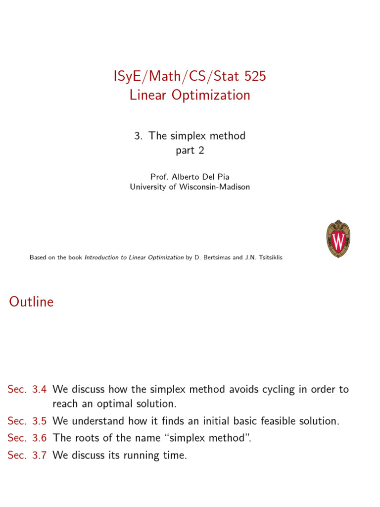 The Simplex Method - Part 2 | PDF | Mathematical Optimization | Theoretical Computer Science