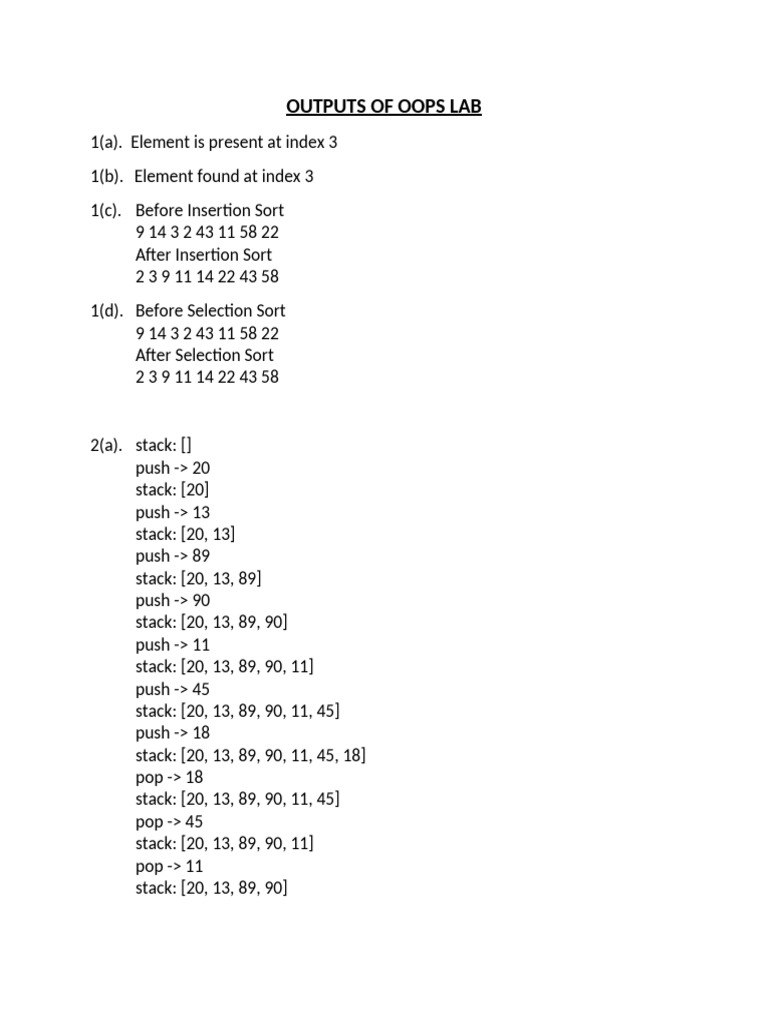 output oops | PDF | Queue (Abstract Data Type) | Computer Programming