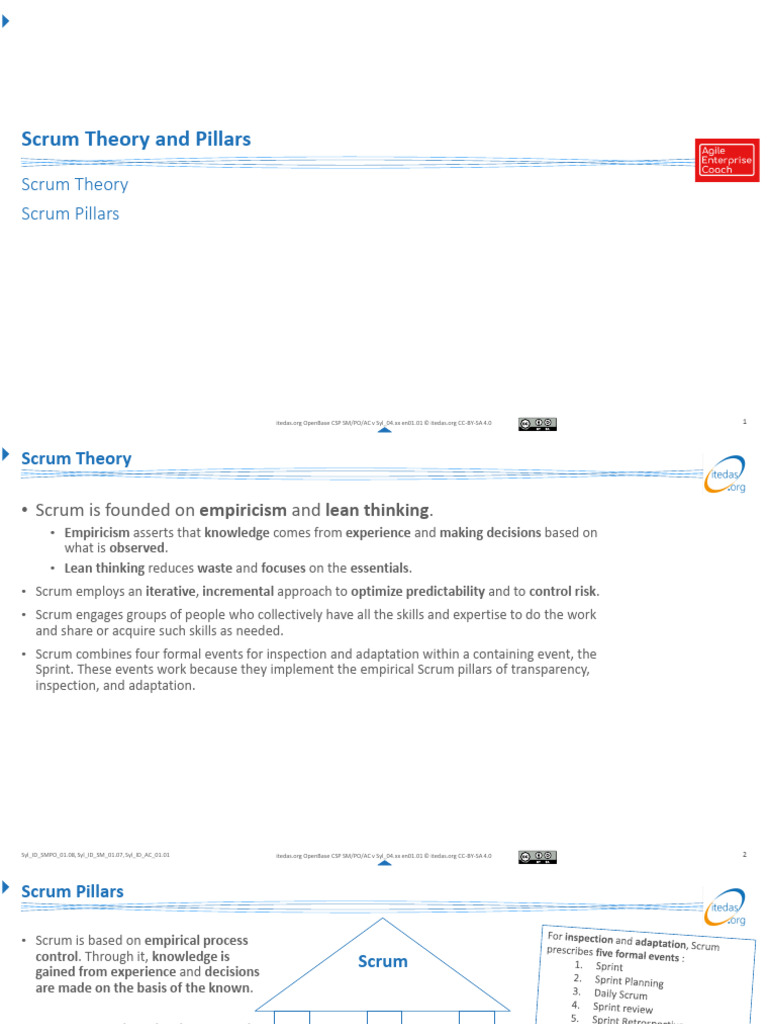 Scrum Theory and Pillars Explained | PDF | Scrum (Software Development) | Cognition