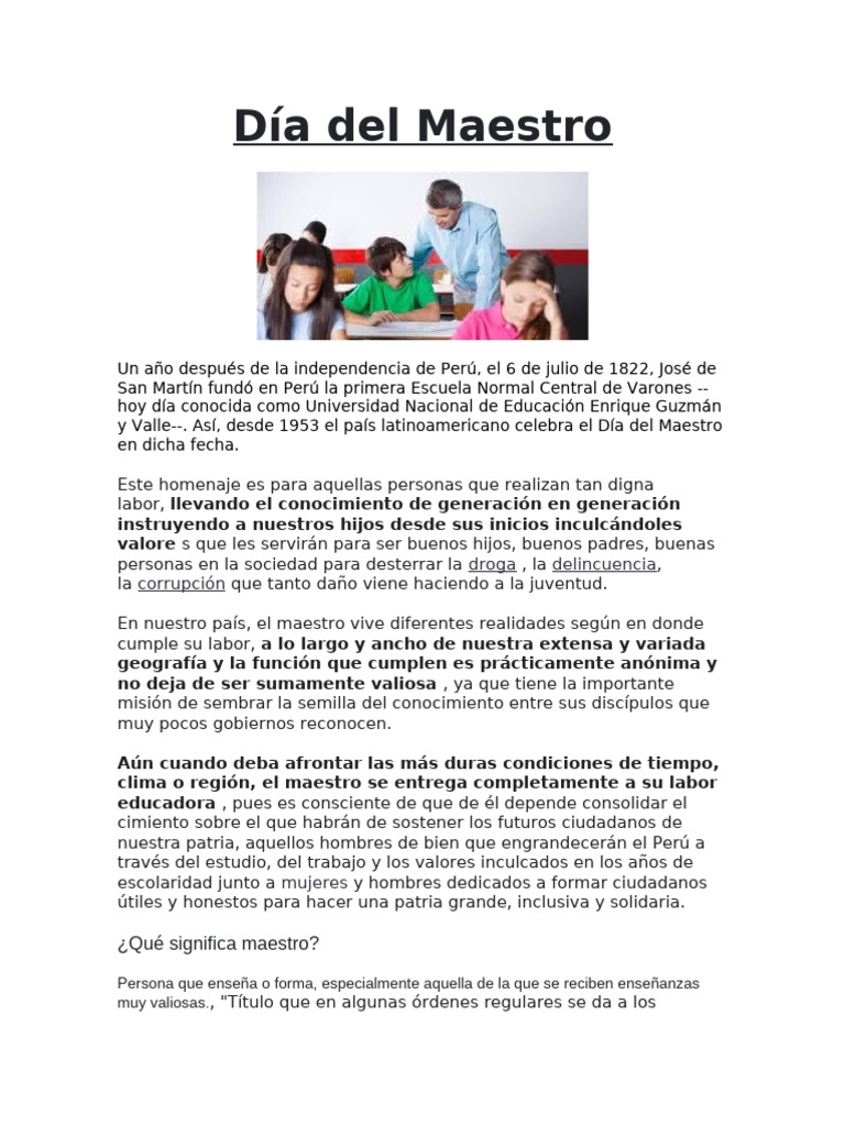 Día Del Maestro 2019 | PDF
