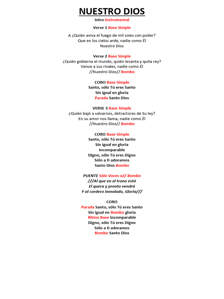 Letra y Acordes de "Nuestro Dios" | PDF | Religión y espiritualidad