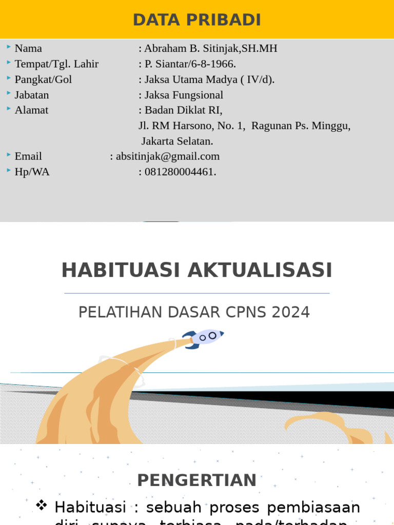 Habituasi Aktualisasi Utk Latsar CPNS | PDF