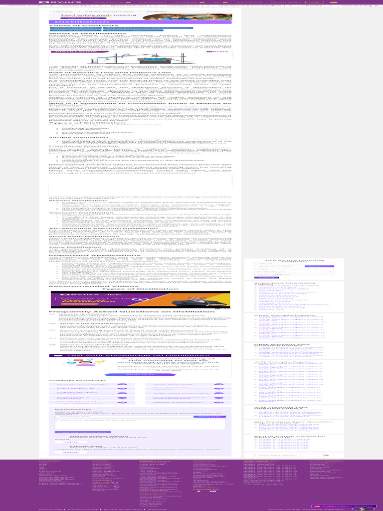 Distillation - Definition, Detailed Process, Types, Uses | PDF ...