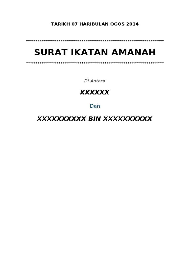 Surat Ikatan Amanah Tanah Sabah | PDF