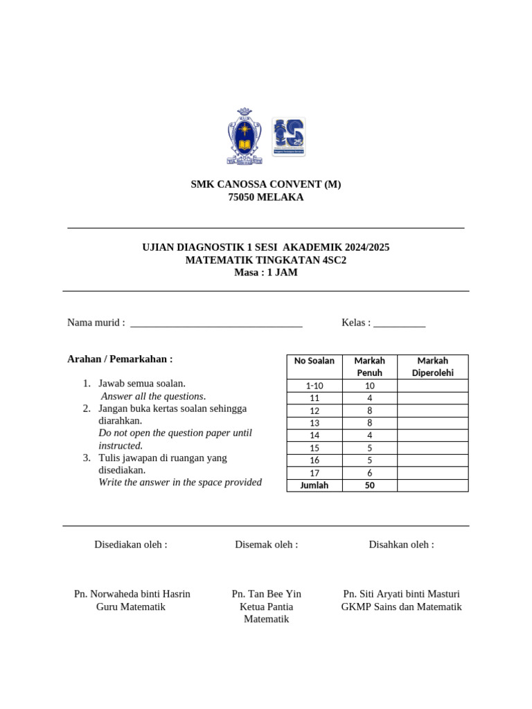 Ud 1 Form 4P Math 2024 | PDF