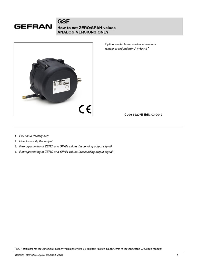 85207B Man Gsf-Zero Span 03-2019 Eng | PDF | Computer Engineering ...