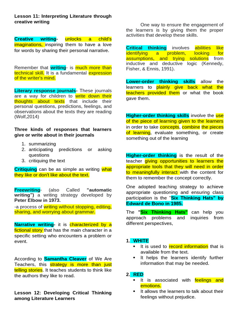 Content 15 SEMI FINALS REVIEWER | PDF | Reading Comprehension | Thought