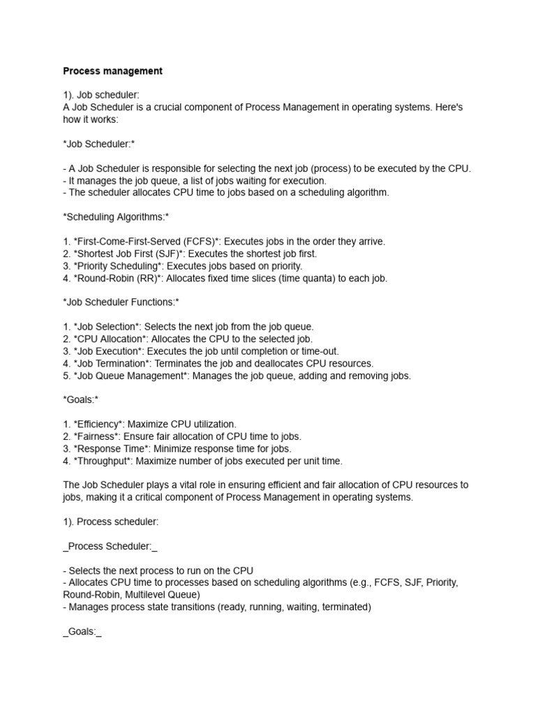 Process management | PDF | Scheduling (Computing) | Process (Computing)