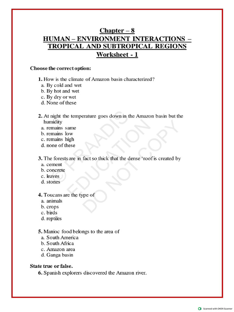 CH 8 Worksheet 1 | PDF