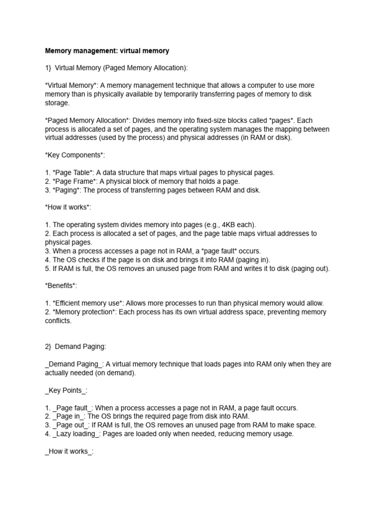 Memory Management - Virtual Memory | PDF | Computer Data Storage | Computing