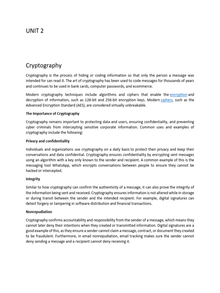 UNIT 2 | PDF | Key (Cryptography) | Public Key Cryptography