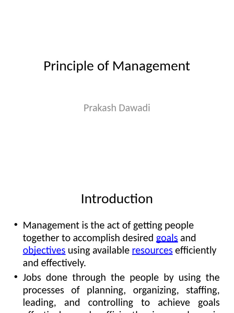 Principle of Management | PDF | Business | Social Psychology