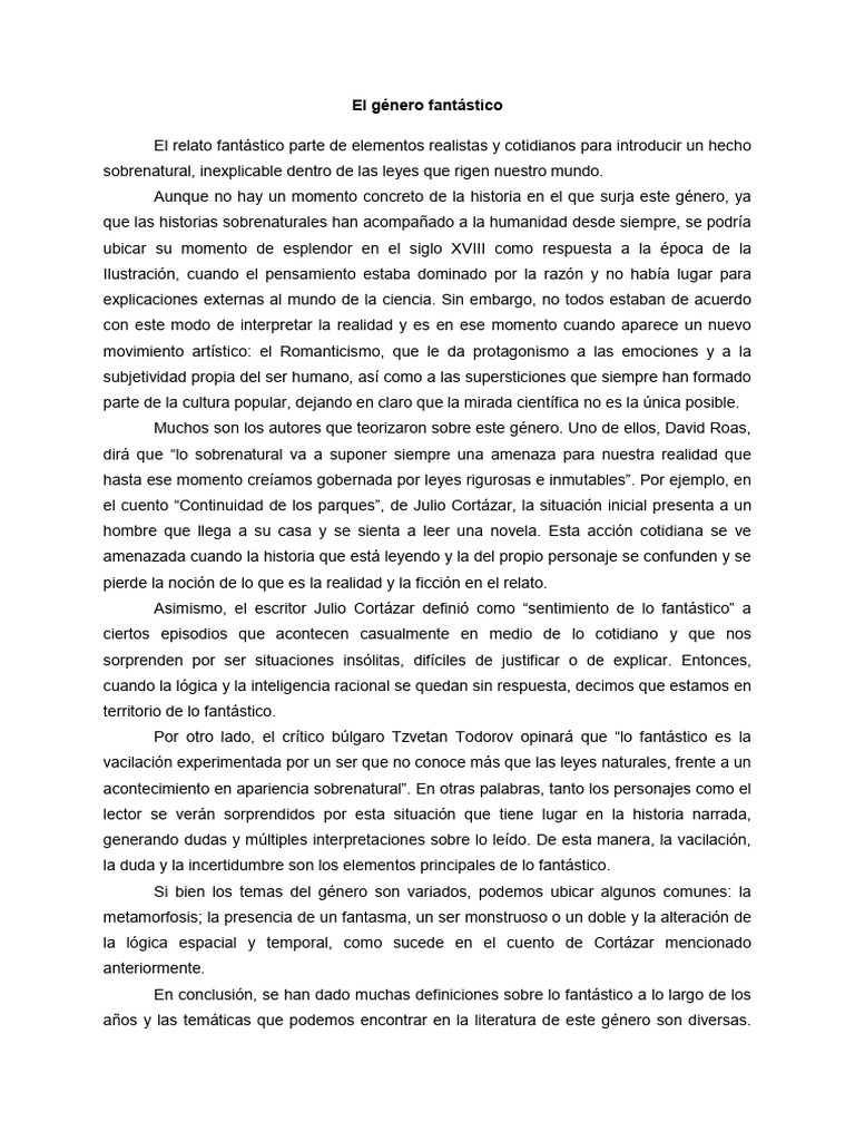El Relato Fantástico y su Evolución | PDF | Fantasía