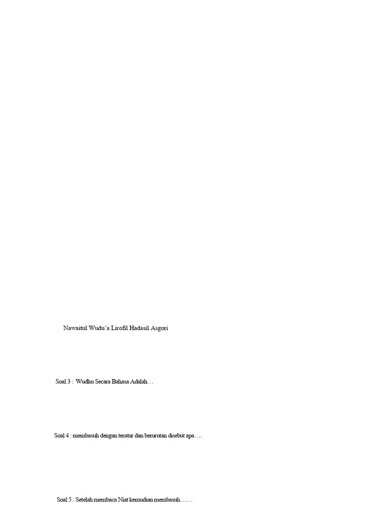 Contoh Assessment Formatif PAI Fikri | PDF