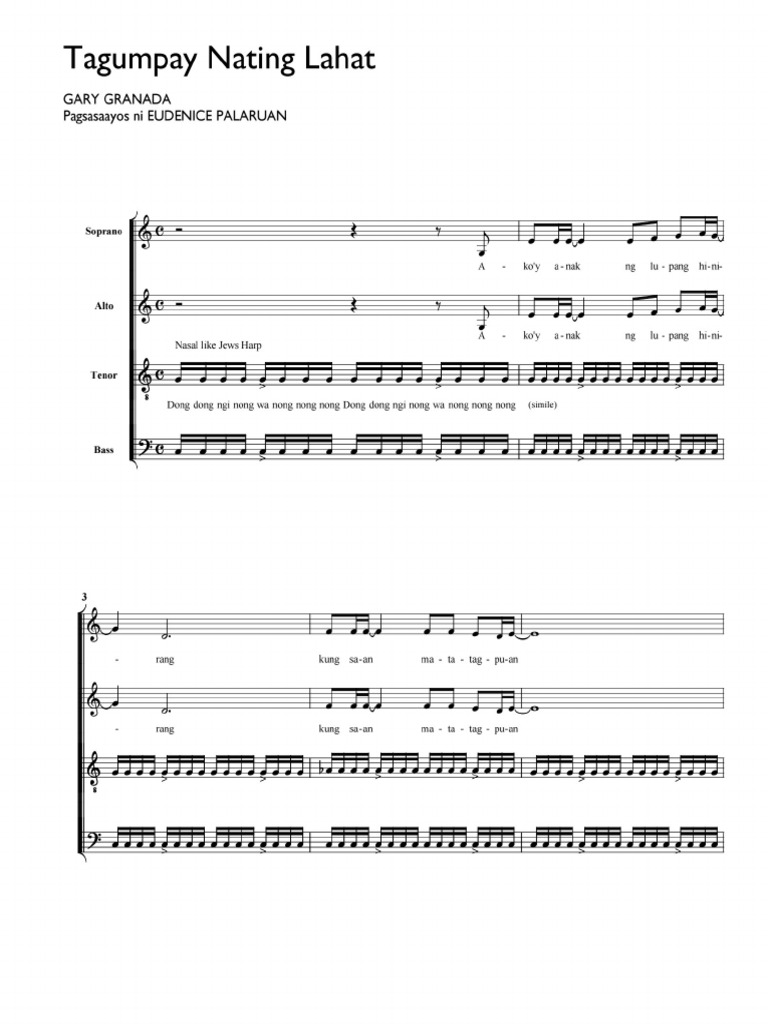 Tagumpay Nating Lahat Satb | PDF