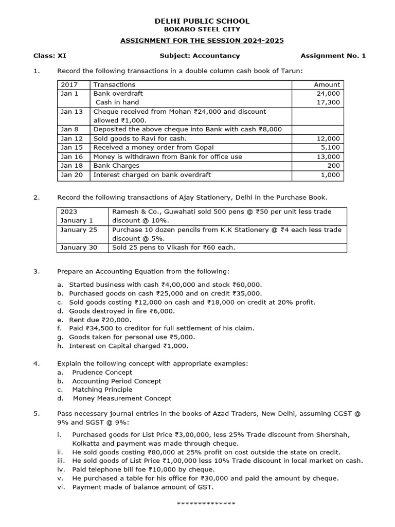 Class XI Assignment | PDF | Redox | Molecules
