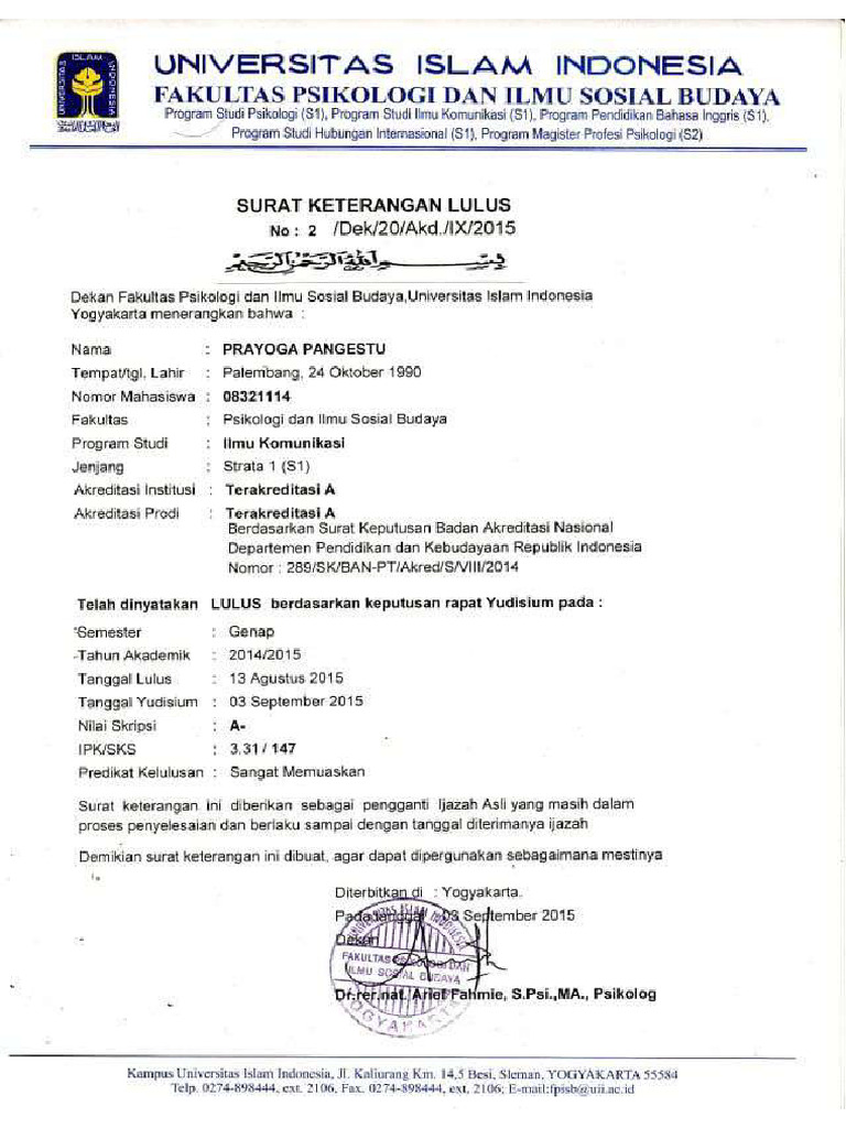 Surat Keterangan Lulus 1 638 1 | PDF