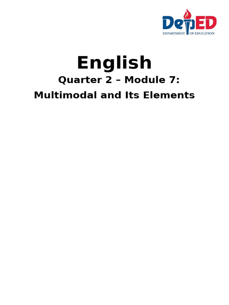 English10 Q2 Mod7 MultimodalAndItsElements-students | PDF | Classroom | Gesture