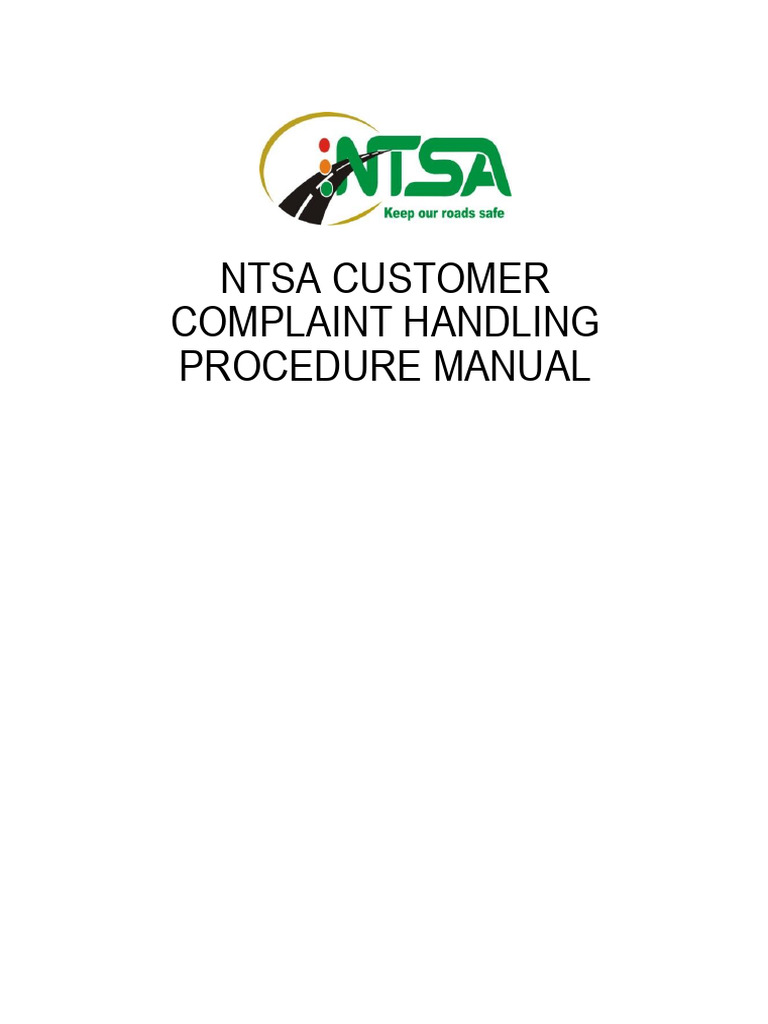 Ntsa Customer Complaints Handling Procedure Website | PDF | Information | Complaint