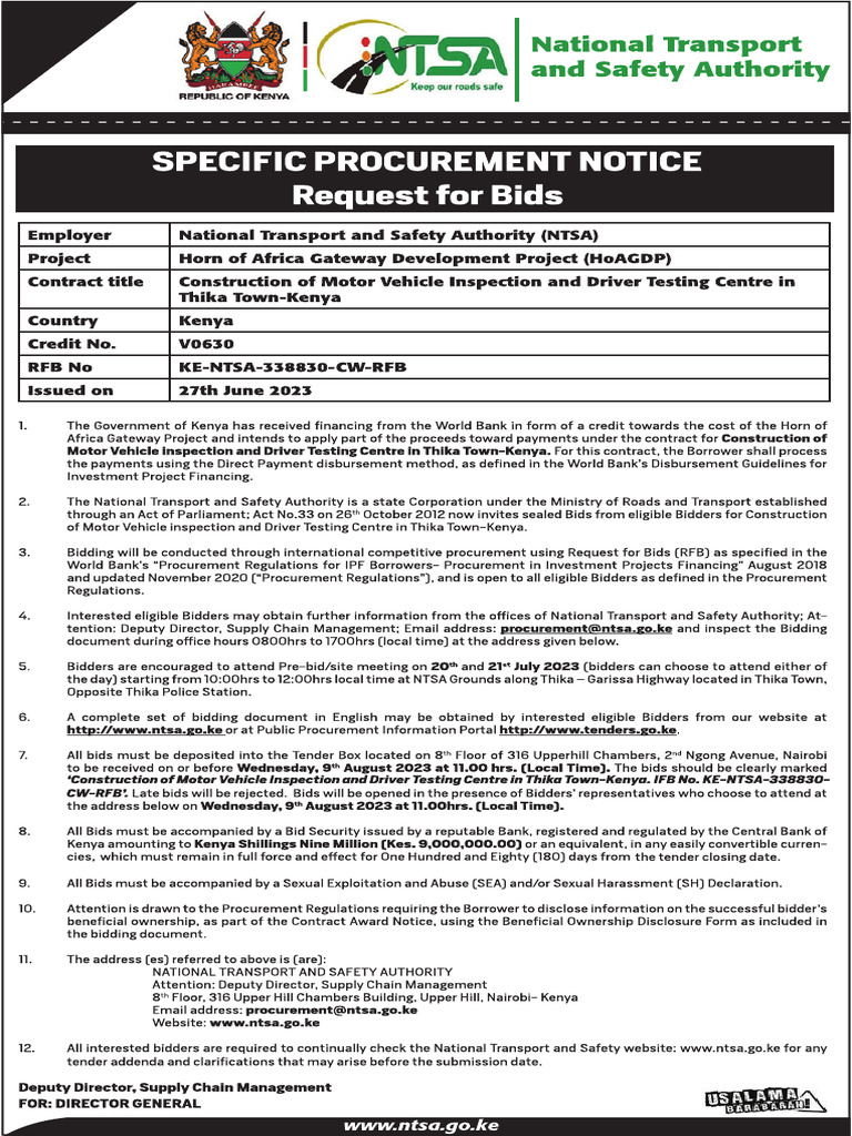 National Transport Safety Authority | PDF