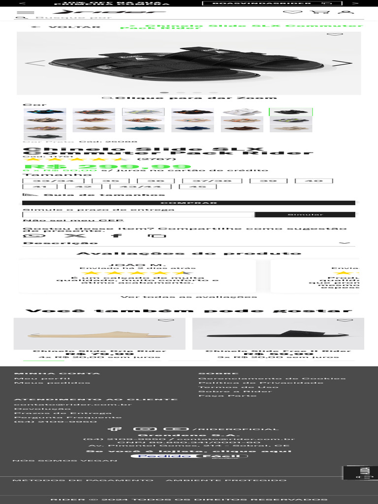 Chinelo Slide SLX Commuter da Rider | PDF