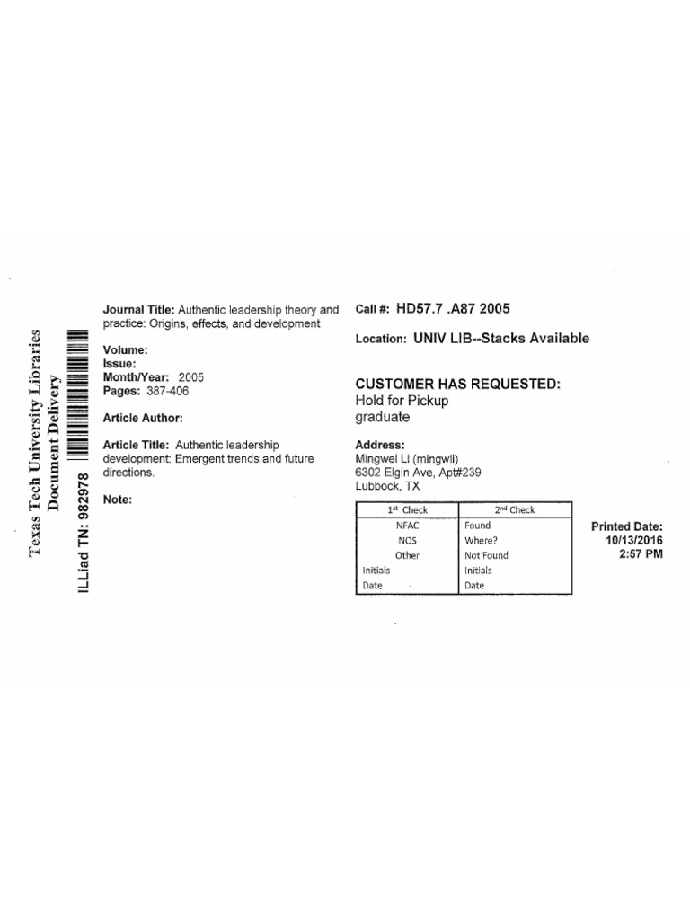 Gardner Avolio Walumbwa 2005 | PDF