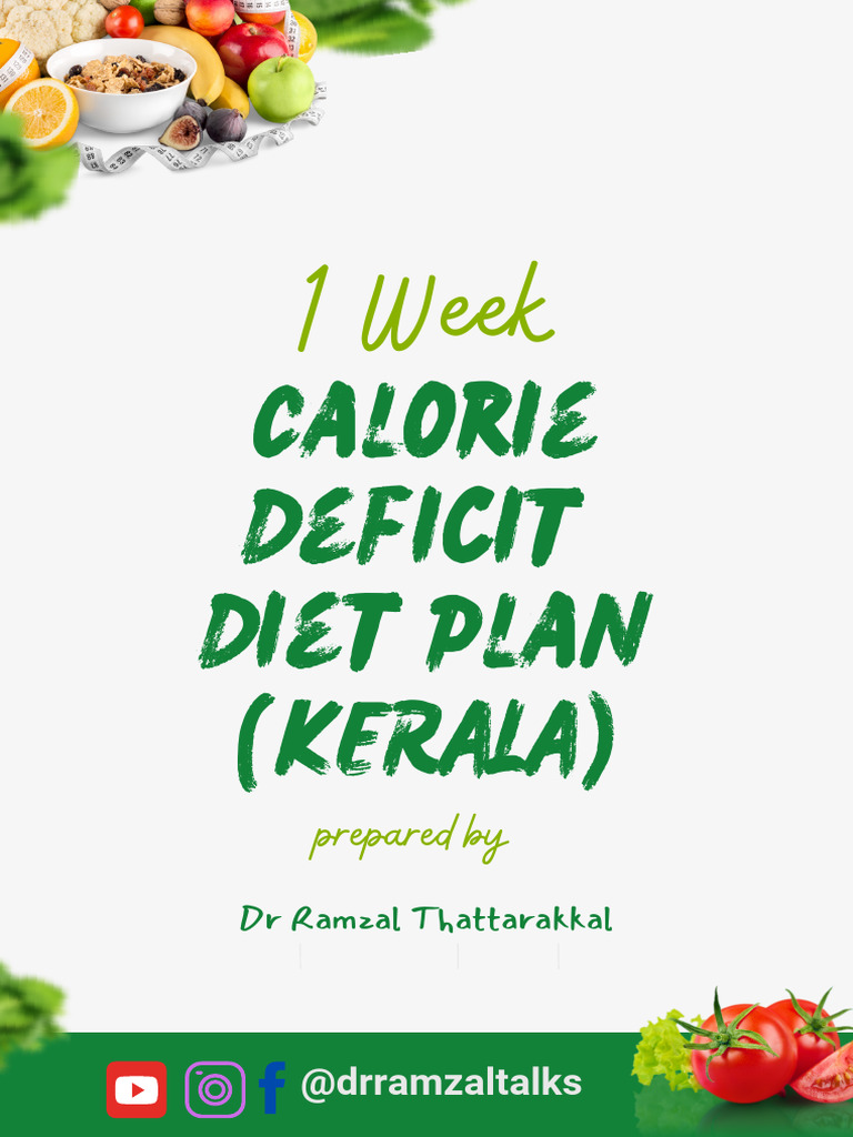 1 Week Diet Menu Kerala - DrRamzal | PDF | Foods | Cooking