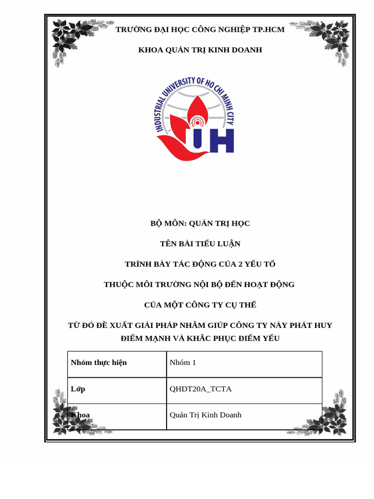 QTH 20a GK Nhóm 1 | PDF