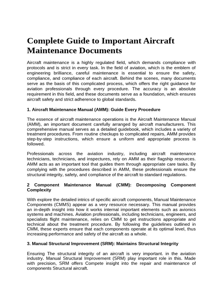 Aircraft Maintenance Documents | PDF | Aviation
