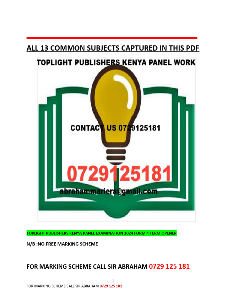Form 4 Agriculture Exam Paper 2024 | PDF | Fertilizer