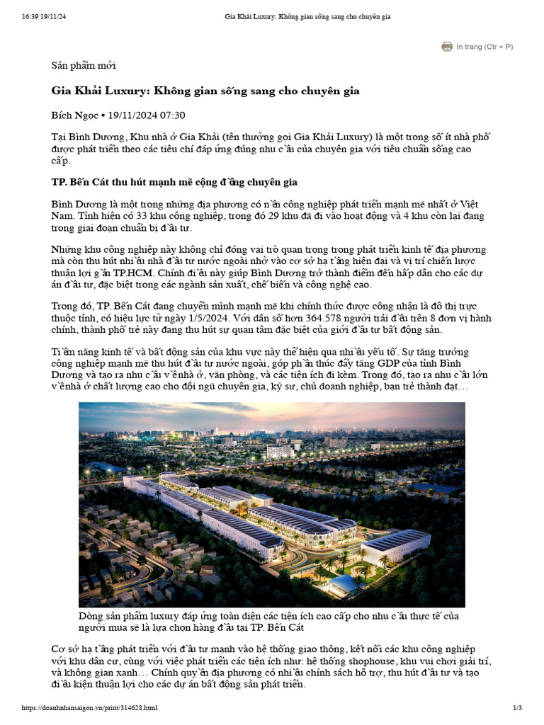 Doanhnhansaigon-Gia Khải Luxury - Không Gian Sống Sang Cho Chuyên Gia | PDF