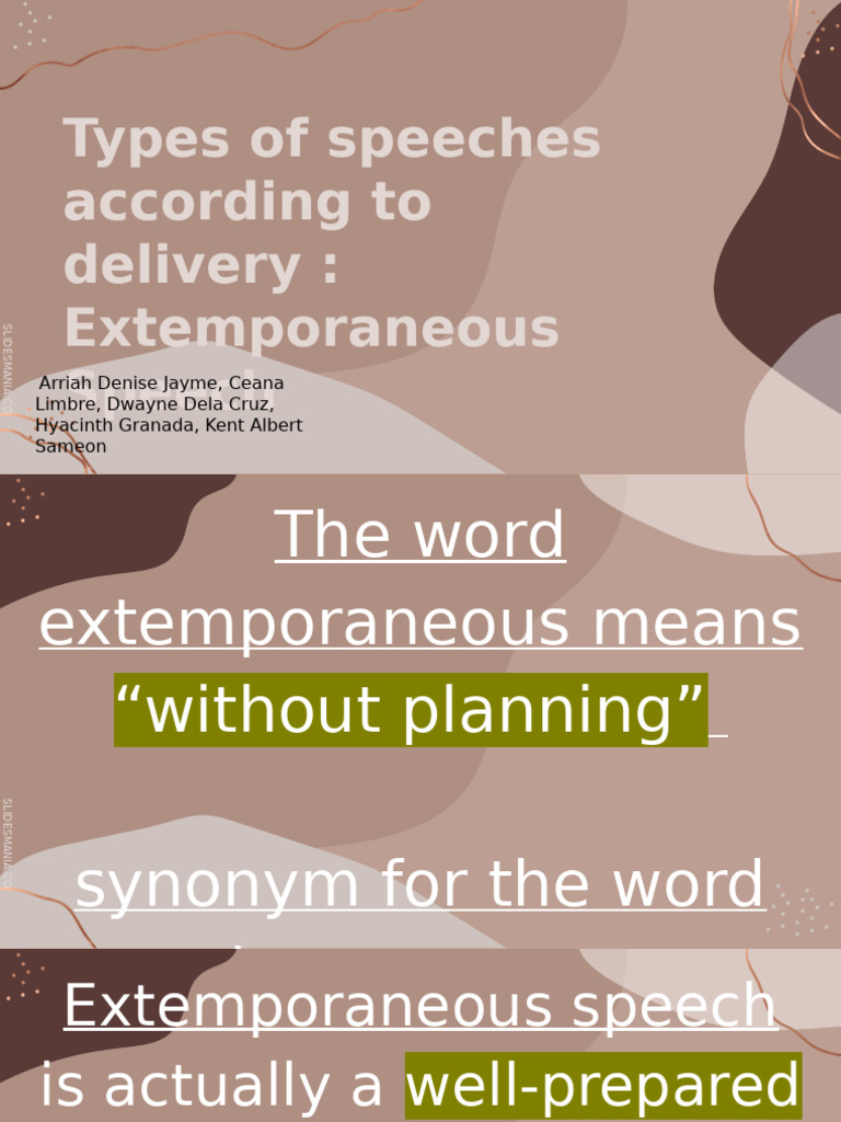 Stem 11 Delivery Extemporaneous Speech | PDF | Human Communication ...