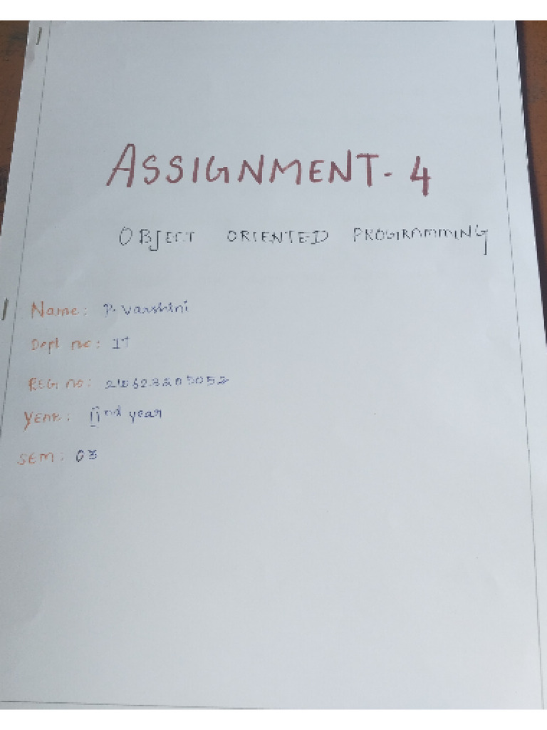 Varshini Oops Assignment - 4 | PDF