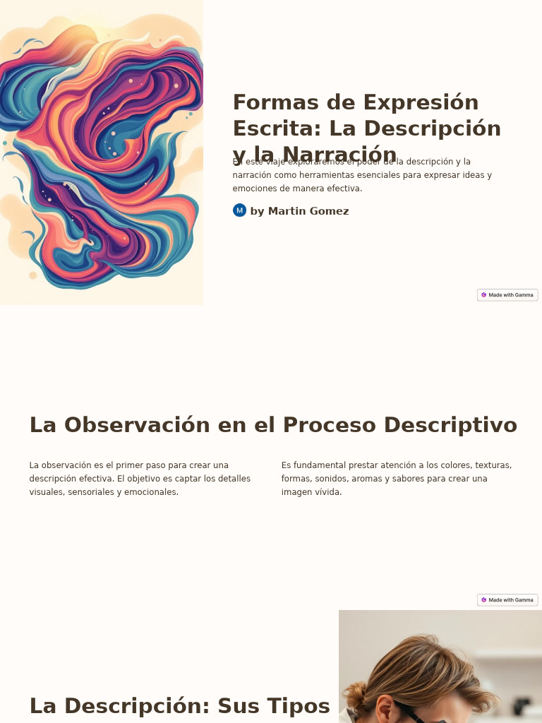 Descripción y Narración: Guía Esencial | PDF | Narración | Narrativa