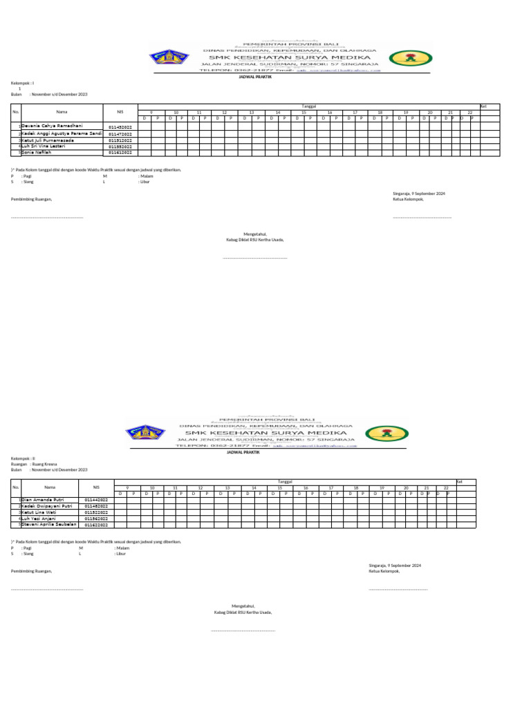 Absen PKL Siswa 2024 | PDF