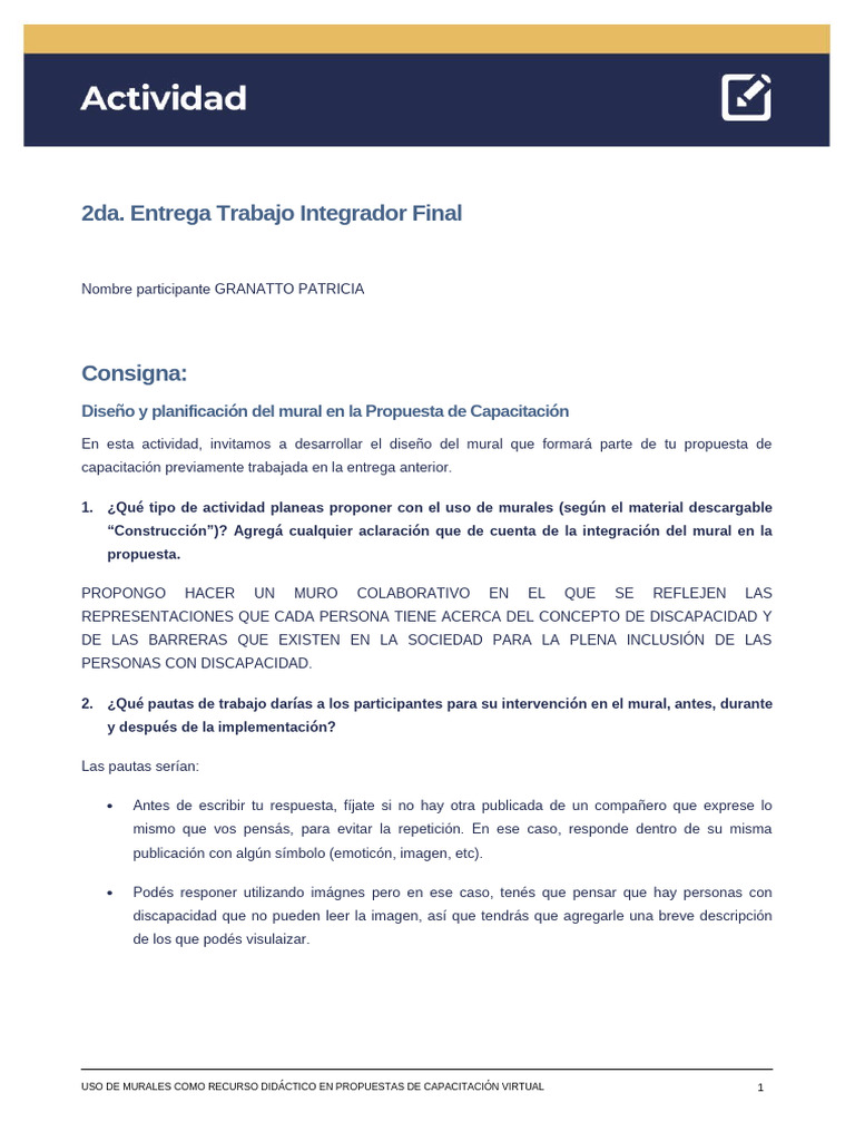 GRANATTO PATRICIA - 2da Entrega TIF | PDF