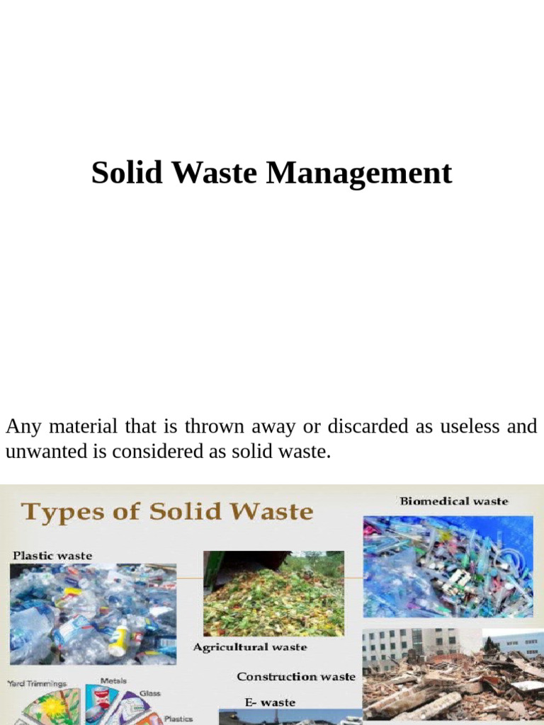 Solid Waste Management | PDF | Compost | Municipal Solid Waste