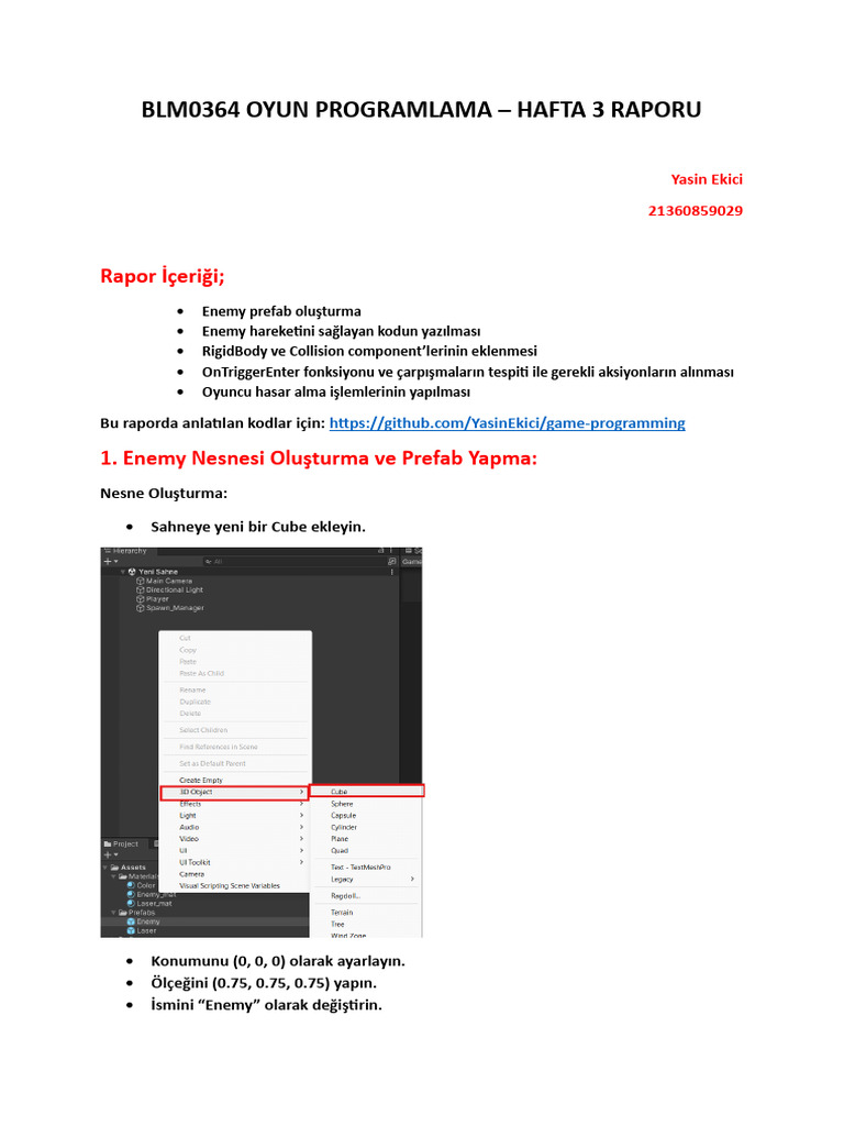YasinEkici Rapor Hafta3-1 | PDF