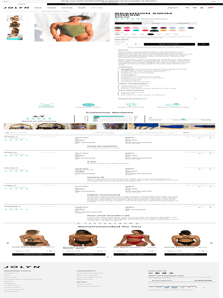 Brandon Women's Athletic Swimsuit Onesies JOL | PDF | Swimsuit | Clothing