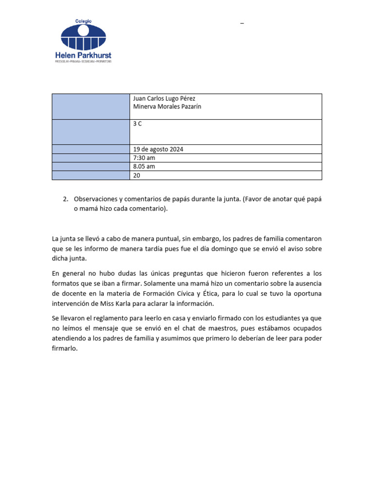 Formato - Reporte de Junta Trimestral | PDF